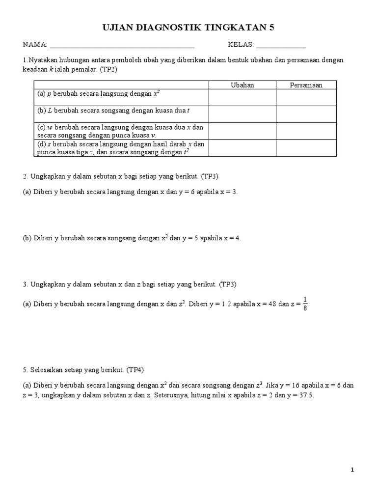 Ujian Diagnostik f5 Sinergi | PDF | Metode & Bahan Ajar