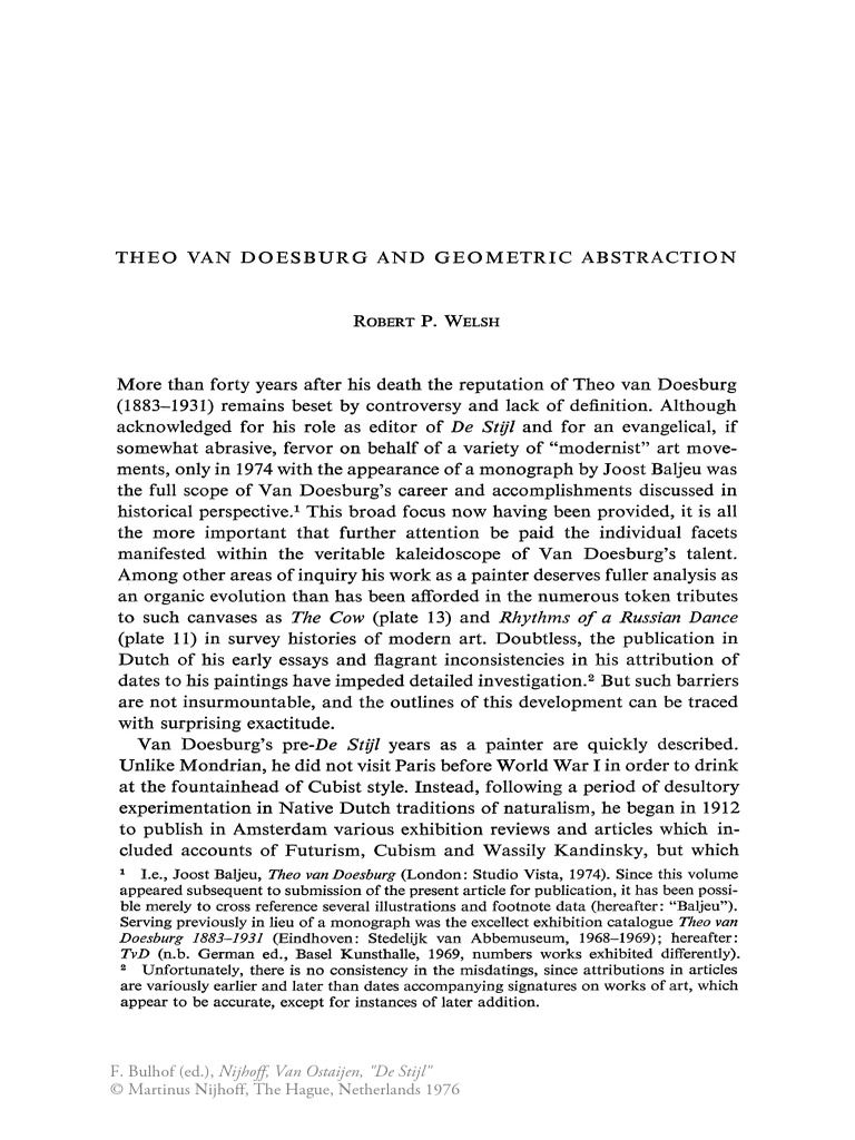 Robert Welsh: Cow of | PDF | Abstract Art | Cubism