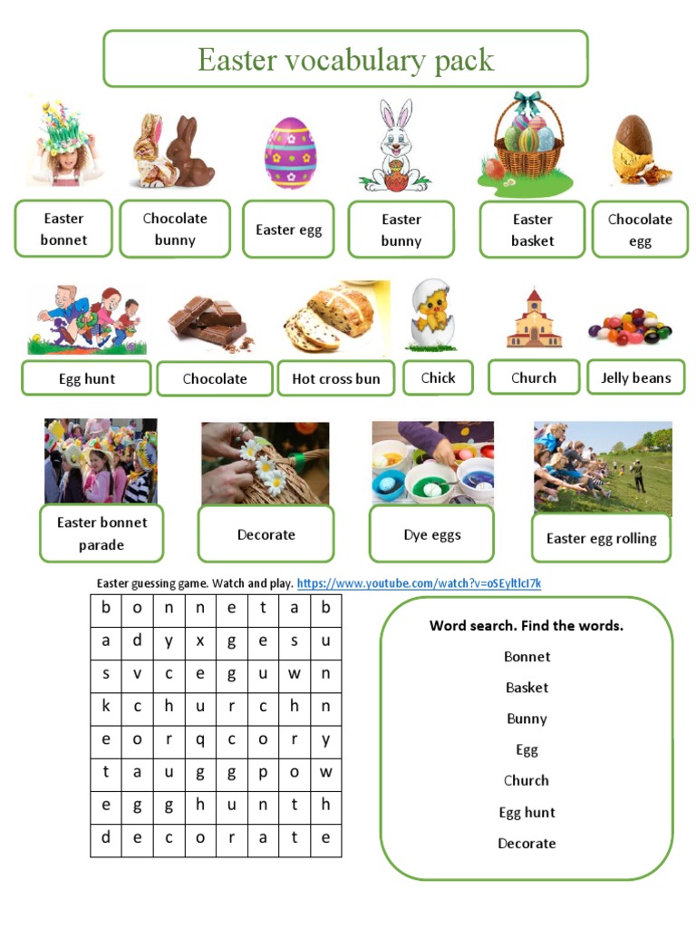 Easter Vocabulary Activities for ESL | PDF | Easter Egg | Easter