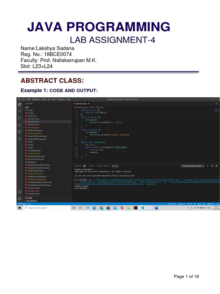 Java Programming: Lab Assignment-4 | PDF | Teaching Methods & Materials | Computers