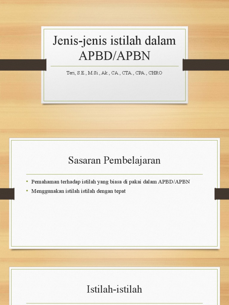 Jenis-Jenis Istilah Dalam APBD | PDF | Hukum