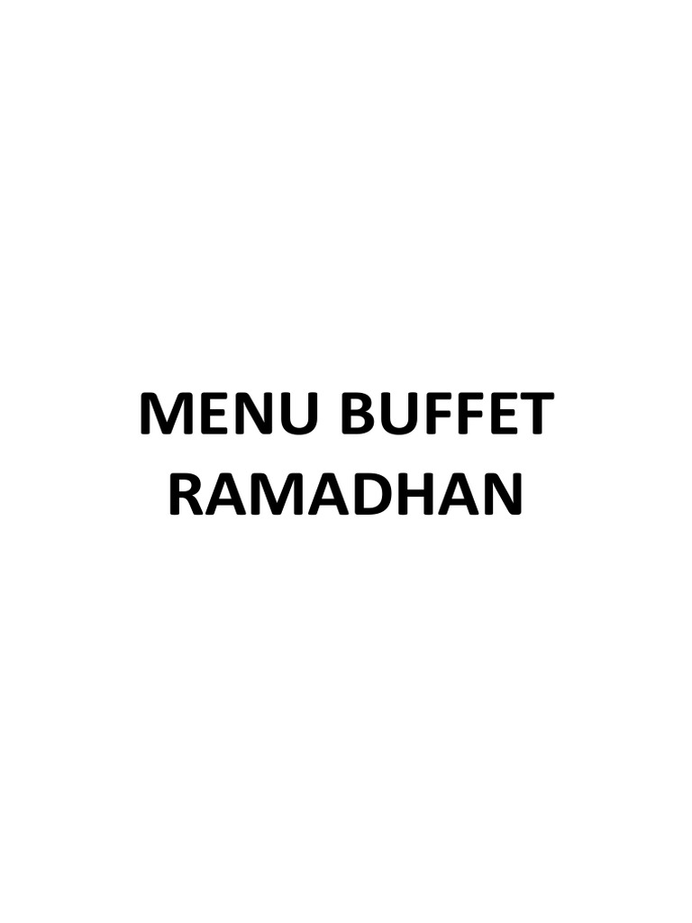 Menu Ramadhan - Chef Wan 2019 | PDF | Indonesian Cuisine | Prepared Foods