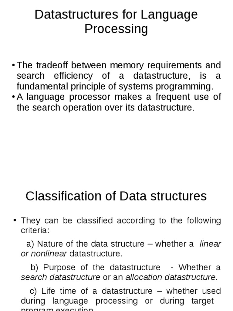 Datastructures for Language Processing | PDF | Data Structure | Subroutine