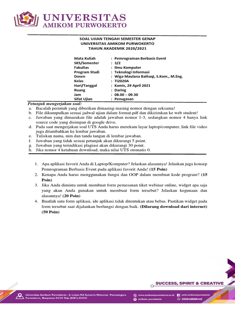 Soal UTS PBE-Wiga | PDF | Karier & Perkembangan