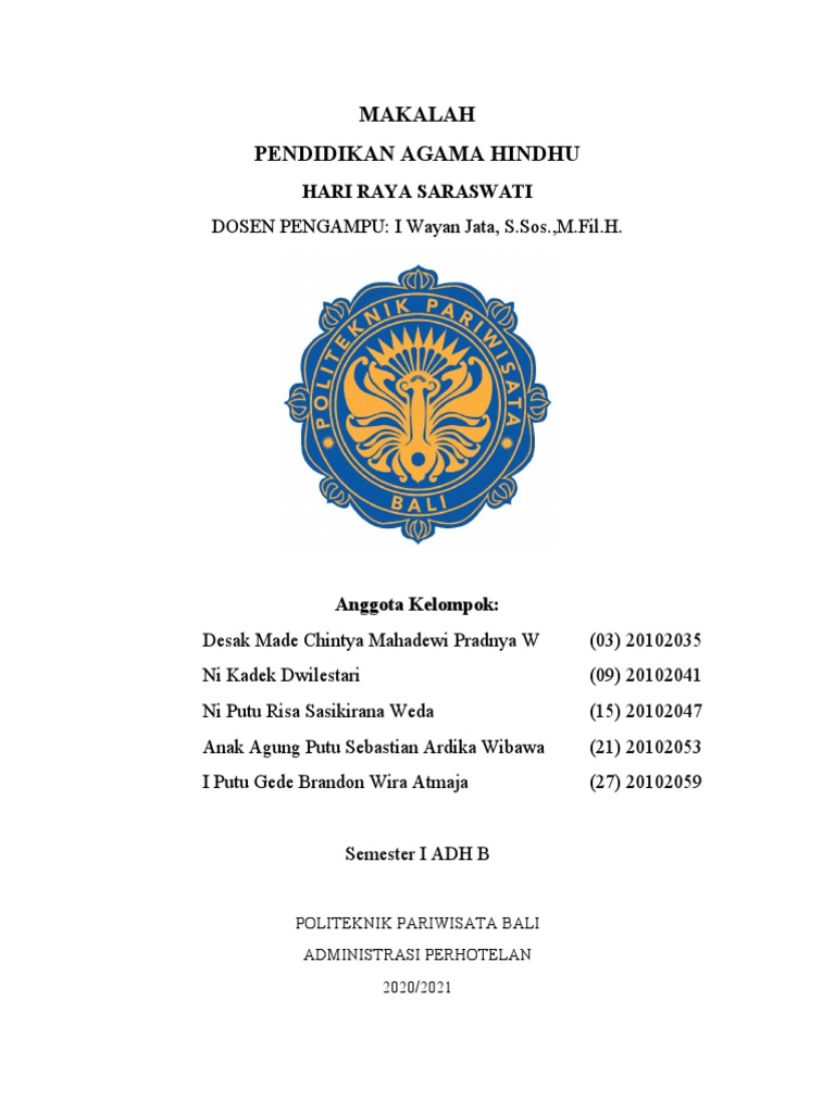Makalah Saraswati Adh 1 B | PDF