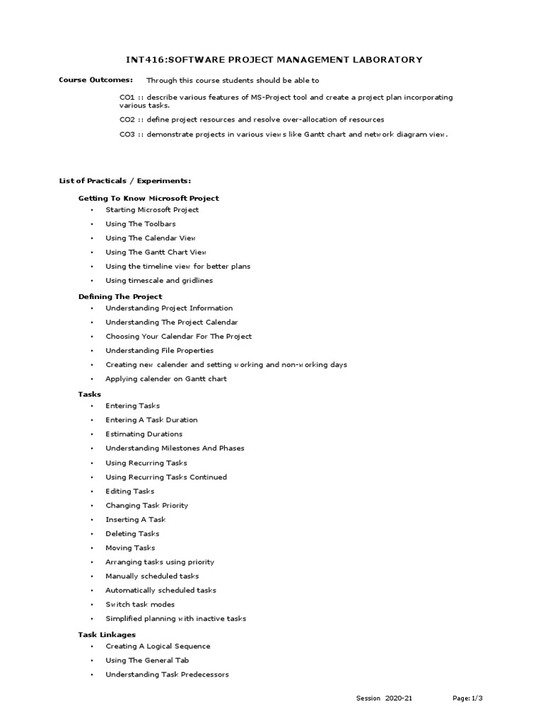 Int416 Software Project Management Laboratory | PDF | Computer Science | Computing