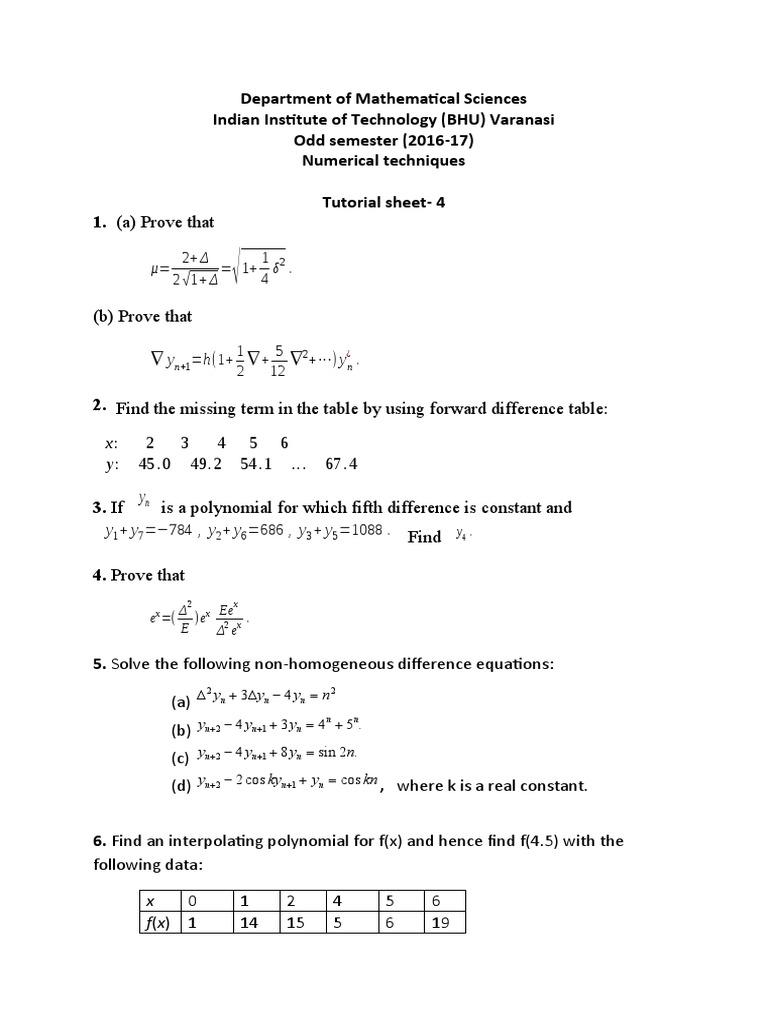 Tutorial Sheet 4 | PDF | Computers