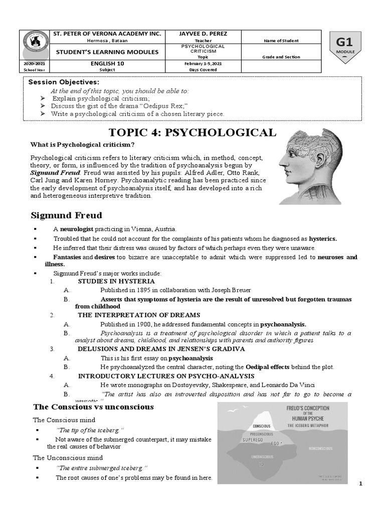 10 English WEEK Module | PDF | Id | Psychoanalysis