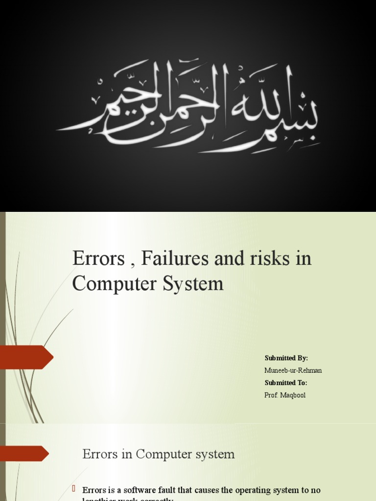Computer System Errors and Failures | PDF | Malware | Computer Virus