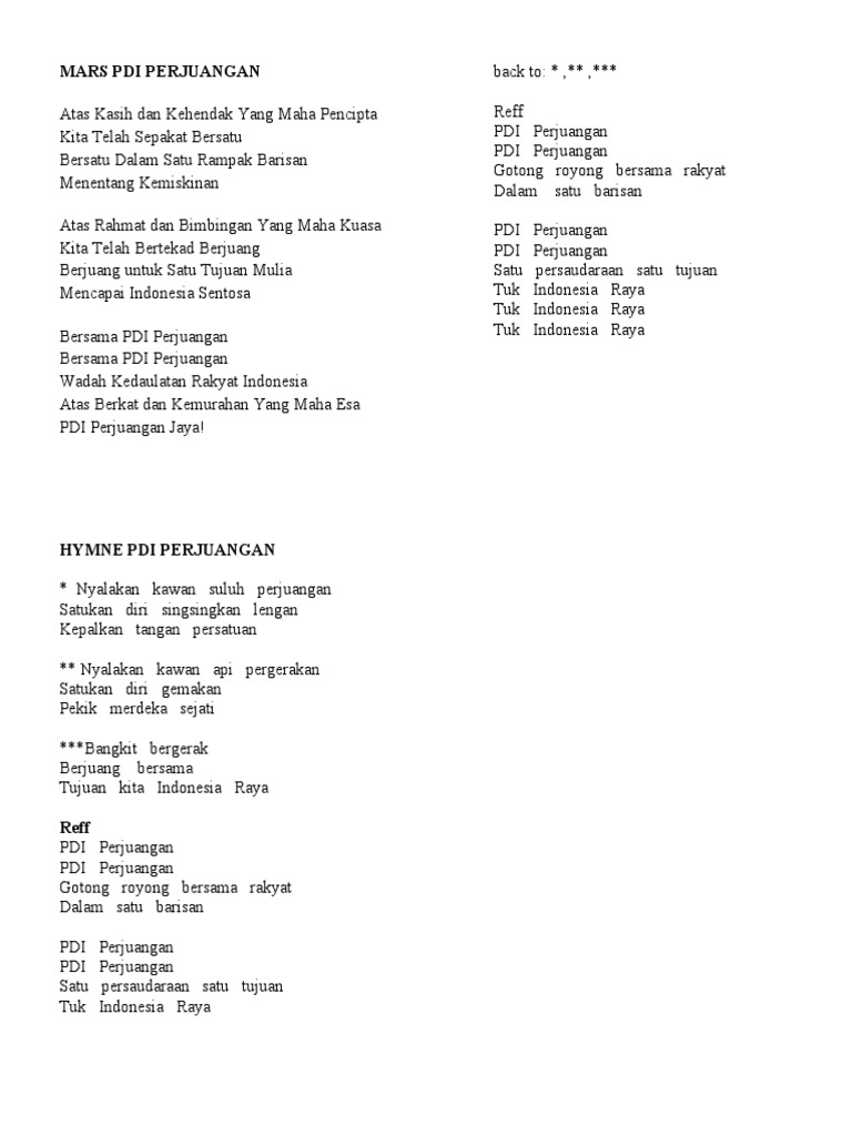 Mars Pdi Perjuangan | PDF | Karier & Perkembangan | Gaya Hidup