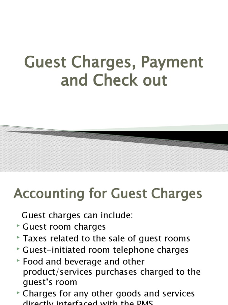 Guest Charges, Payment and CHK Out | PDF | Debits And Credits | Credit Card