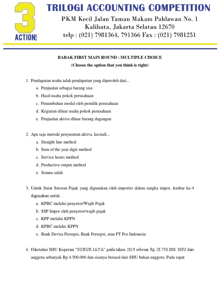 Soal Babak First Main Round 3 Action Part Xii | PDF