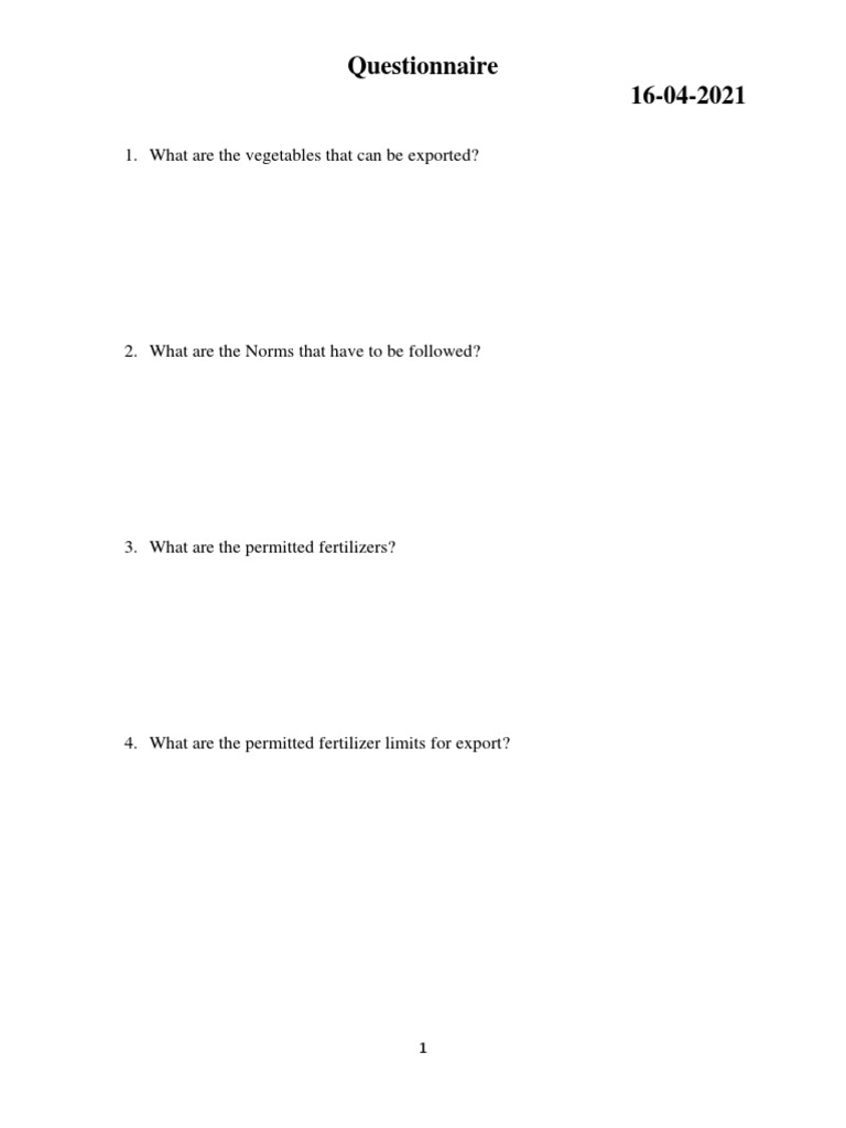 Questionnaire For Air Cargo | PDF