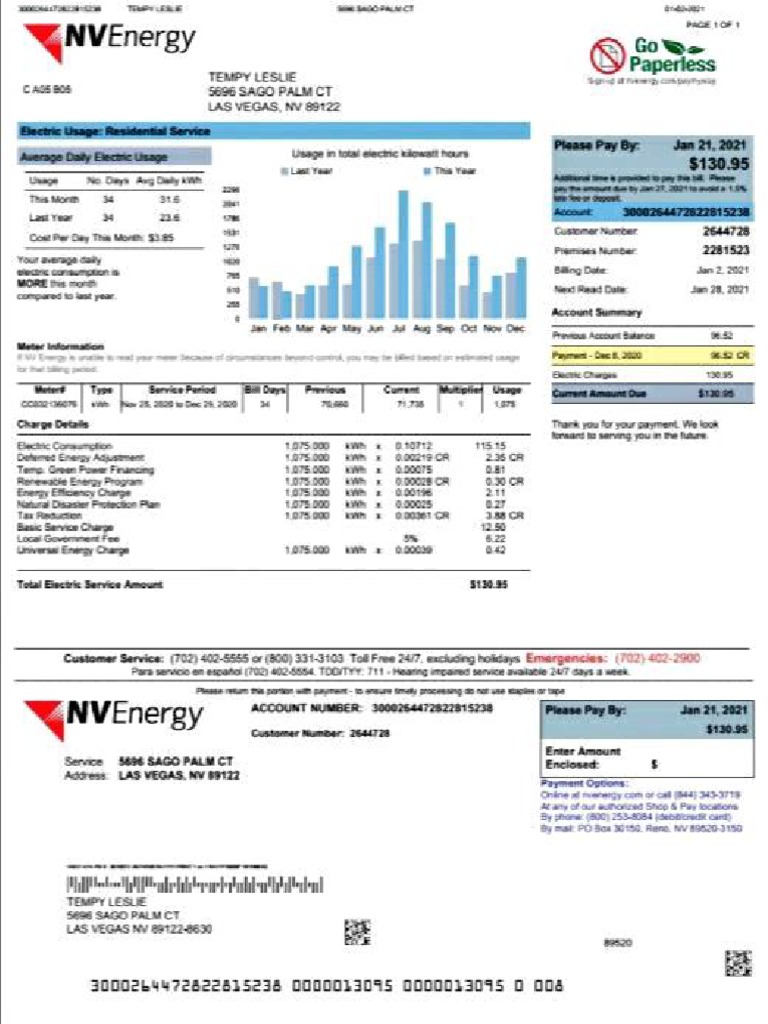 NV Energy Bill | PDF