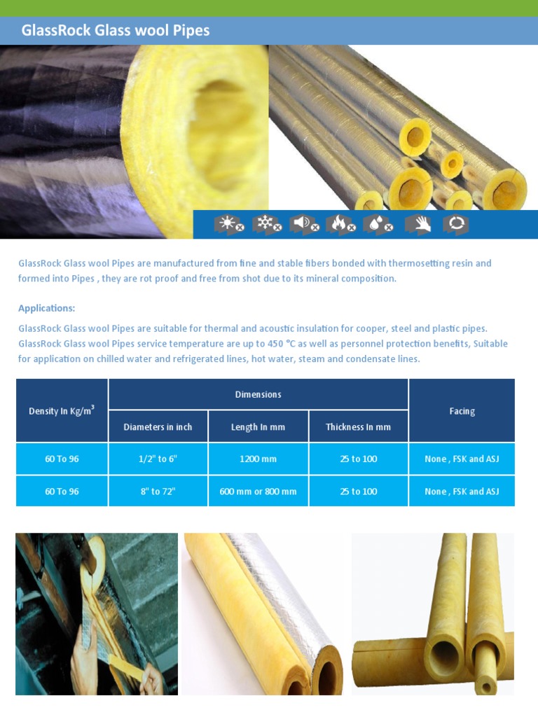 Glasswool Data Sheet With | PDF | Pipe (Fluid Conveyance) | Building ...