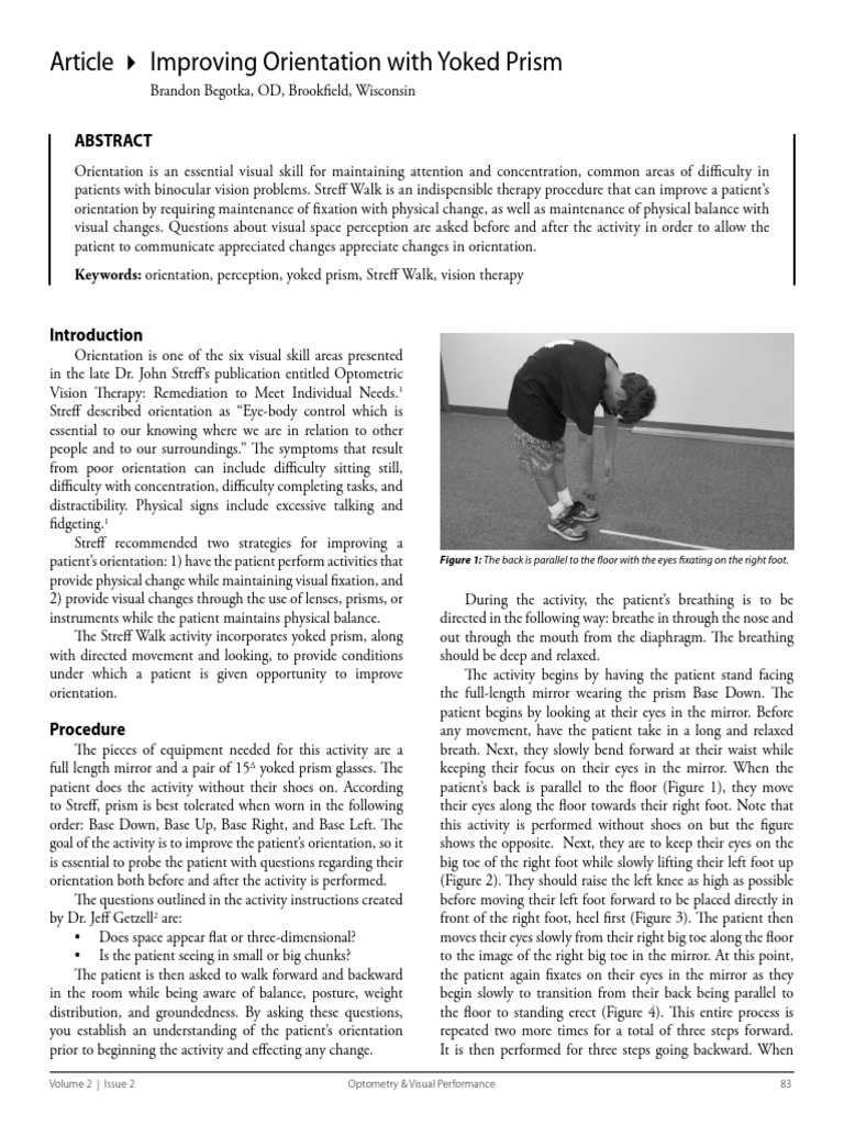 Improving Orientation With Yoked Prism | PDF | Visual Perception | Vision