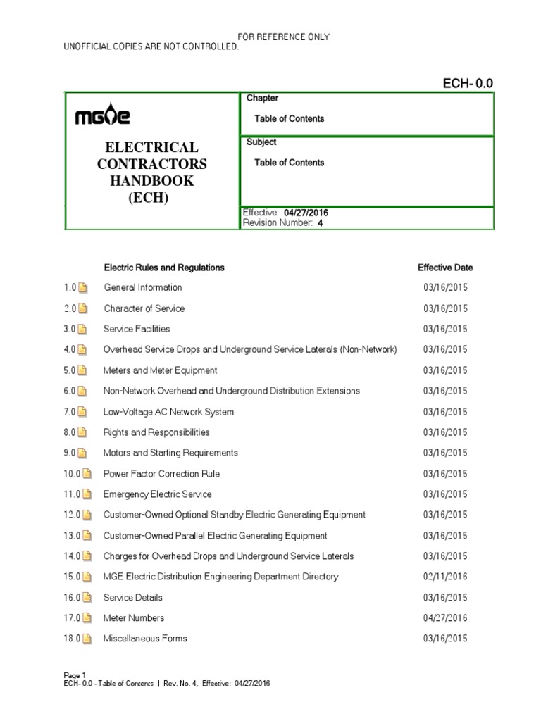 Electrical Contractors Handbook Overview | PDF | Electric Power ...