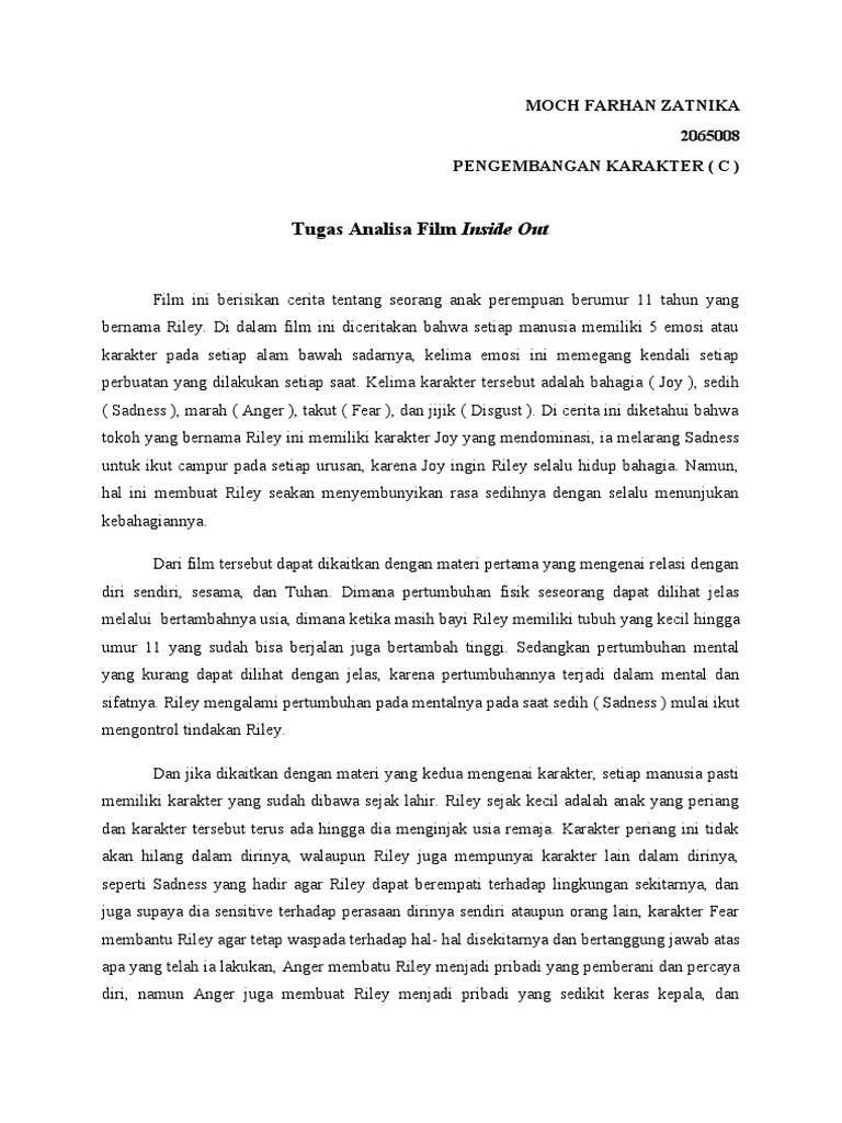 Analisis Film Inside Out | PDF