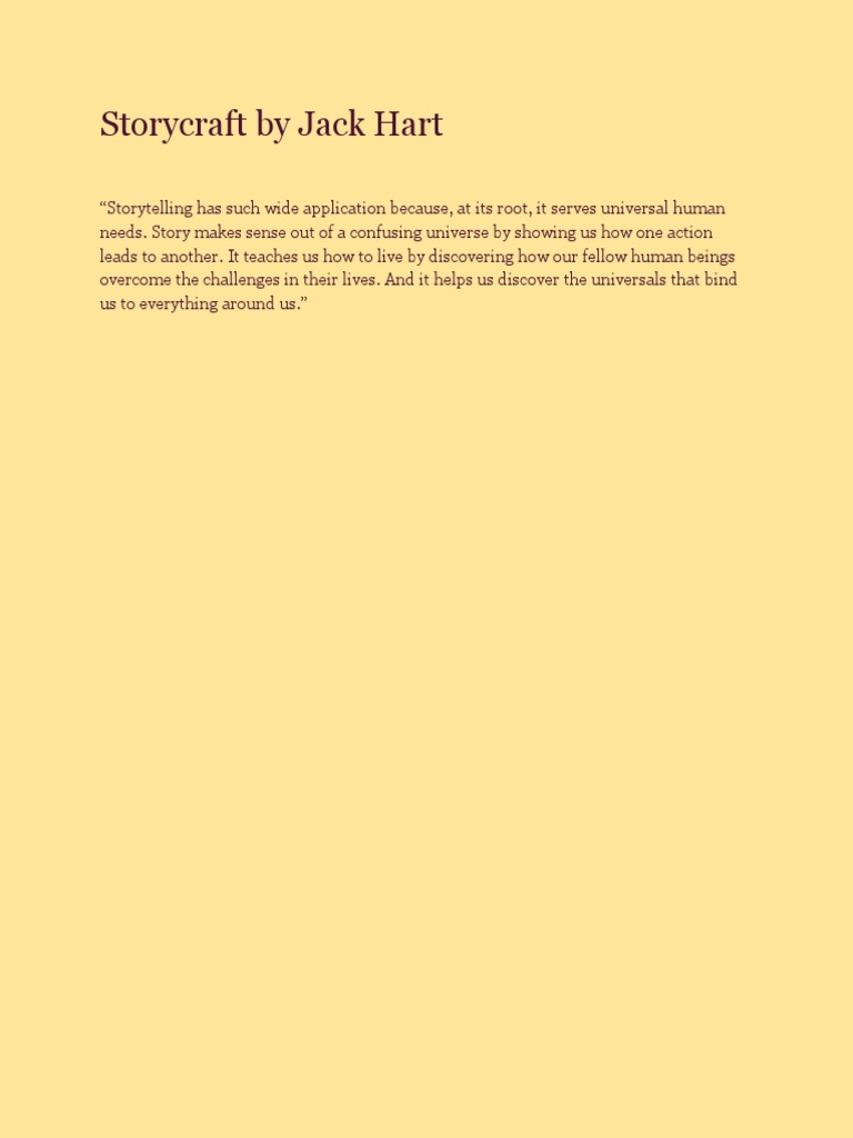 Storycraft by Jack Hart - Summary | PDF | Plot (Narrative) | Narration
