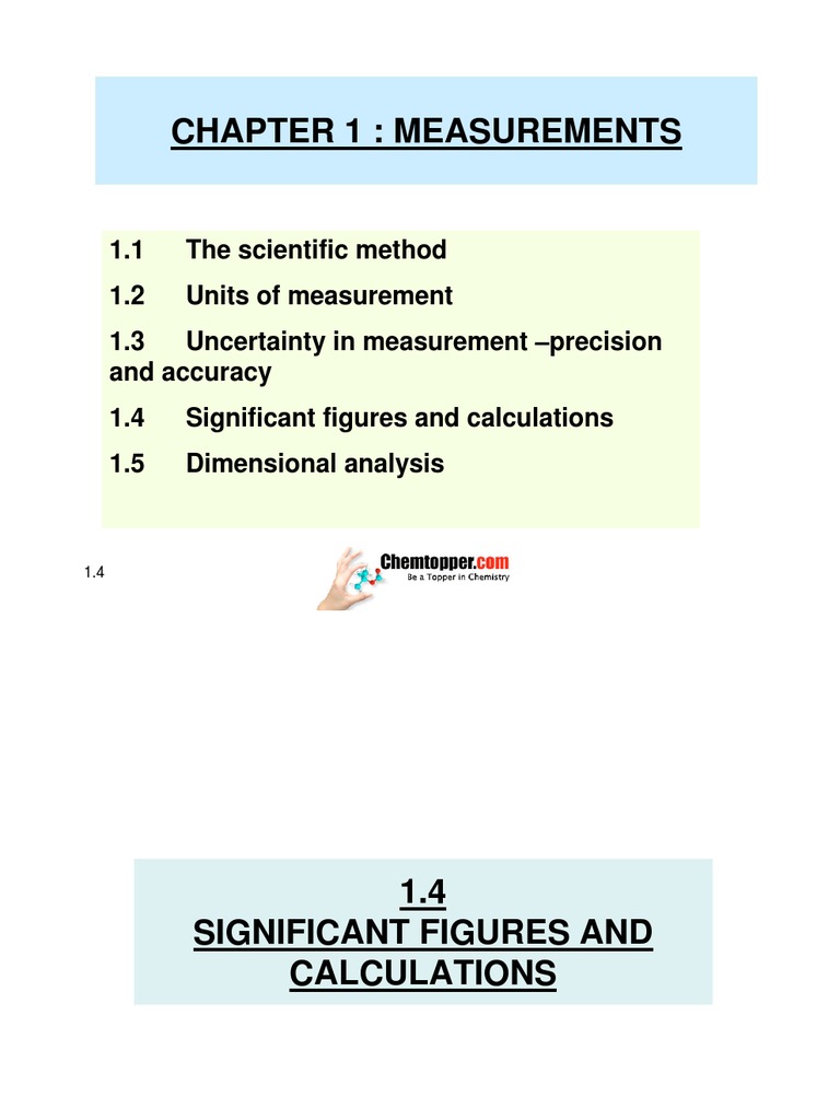 1.4 Significant Figures and Calculations | PDF | Significant Figures ...