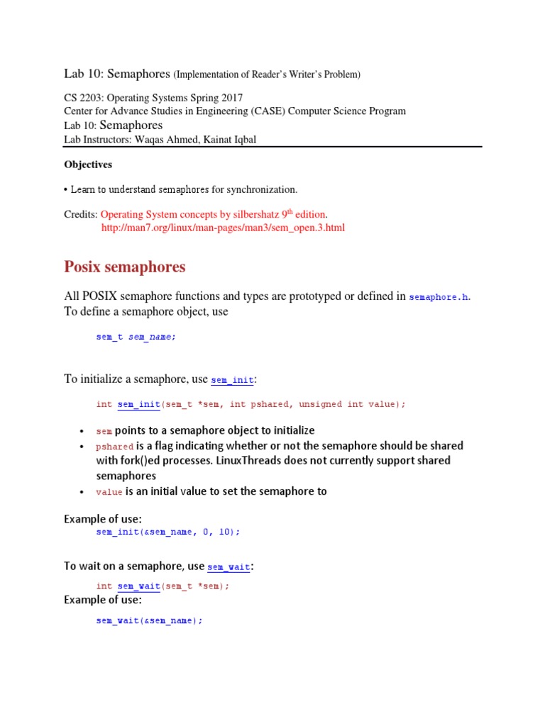 Lab08 - Synchronization Readers Writer Problem | PDF | Computer ...