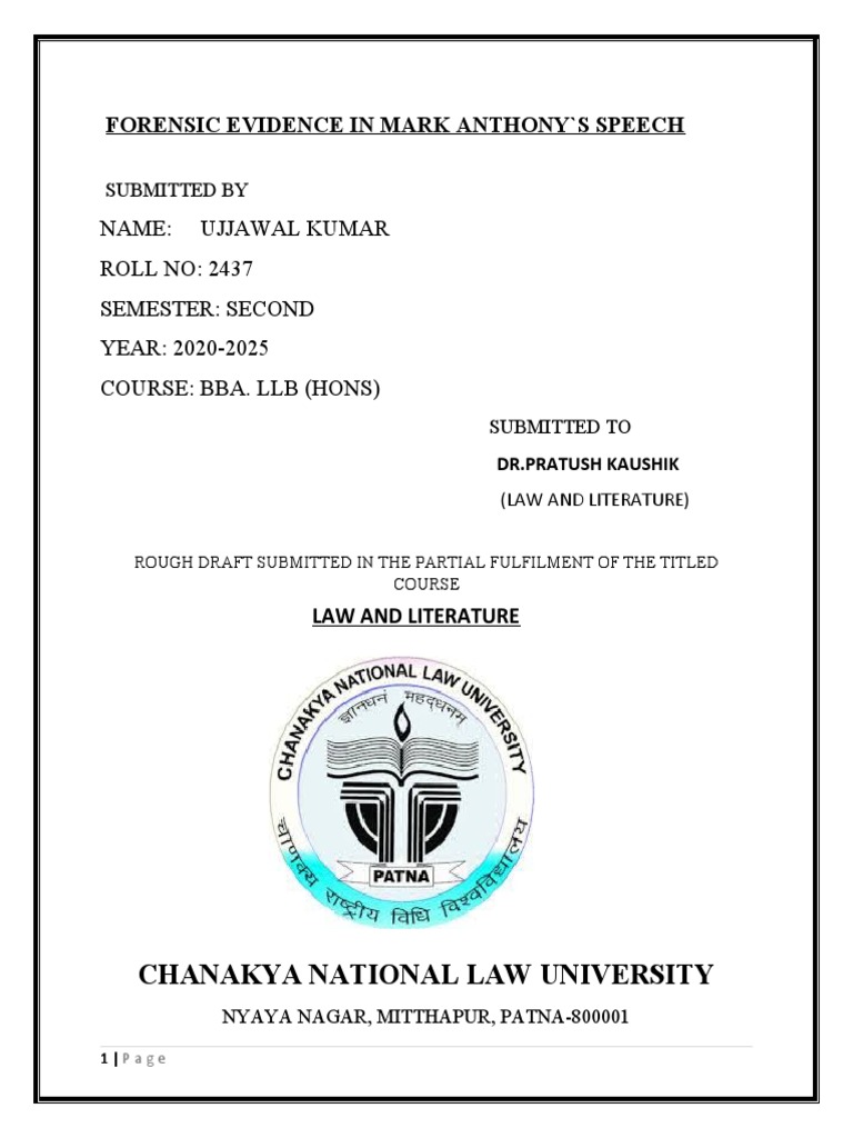 Forensic Evidence in Mark Anthony'S Speech | PDF | William Shakespeare ...