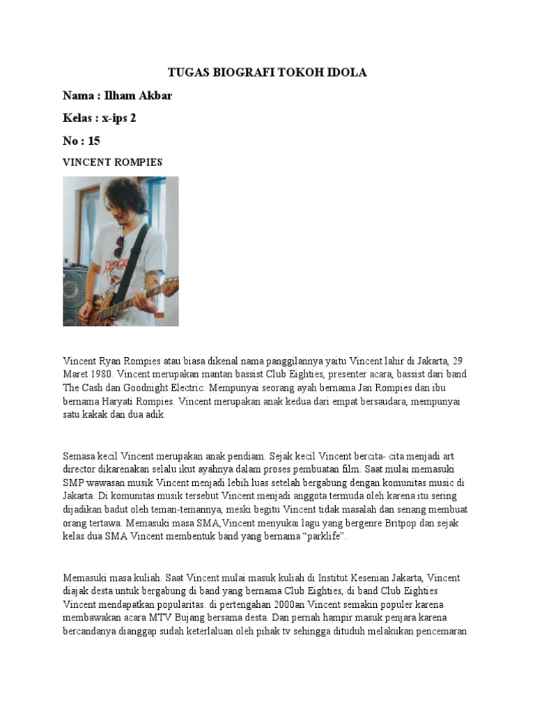 Tugas Biografi Tokoh Idola | PDF