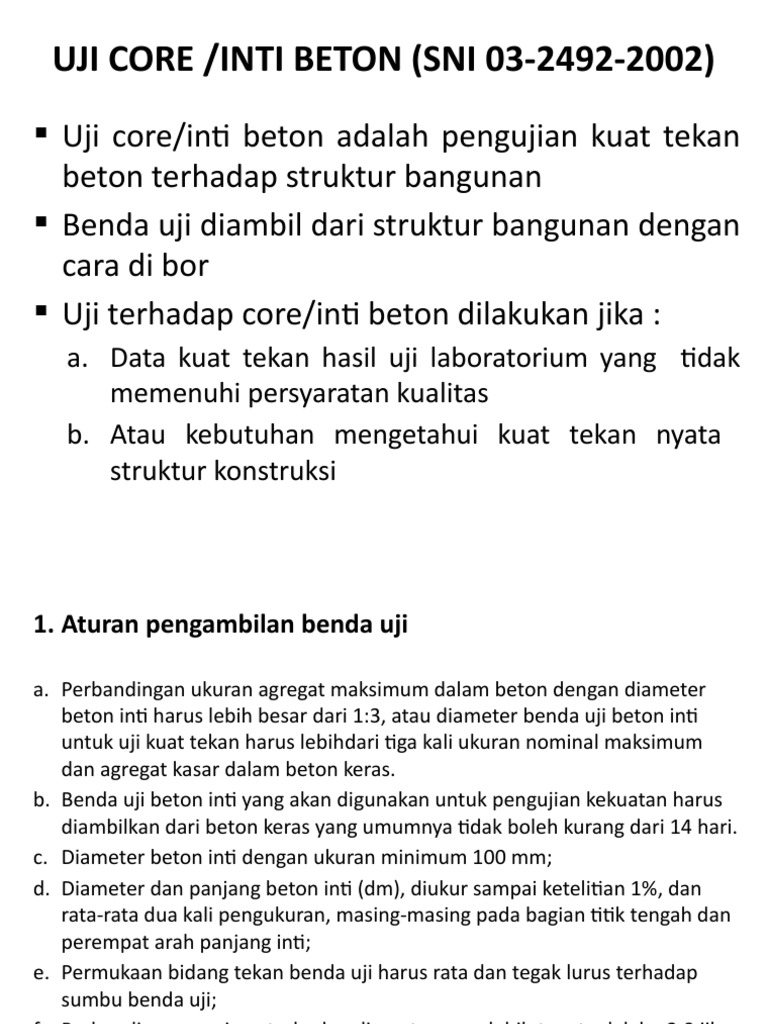 Uji Core Drill Beton | PDF