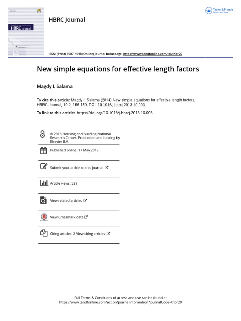 New Simple Equations For Effective Length Factors | PDF | Accuracy And ...