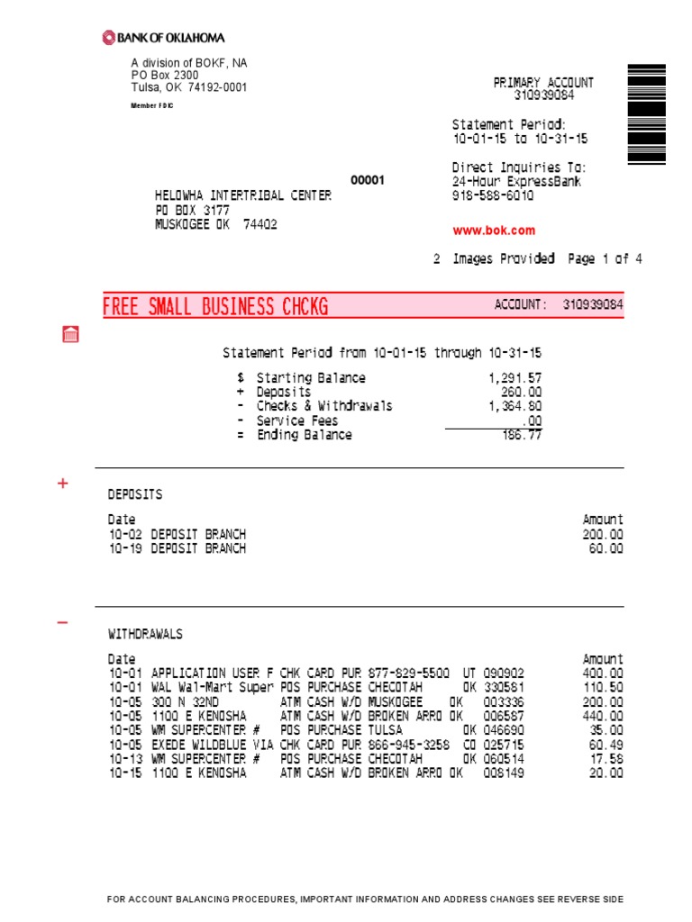HIC Bank Statement For October 2015 | PDF | Receipt | Financial Technology