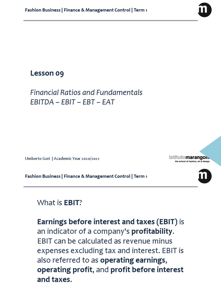 FBMINT T1 EBITDA - EBIT - EBT - EAT Eng | PDF | Earnings Before ...