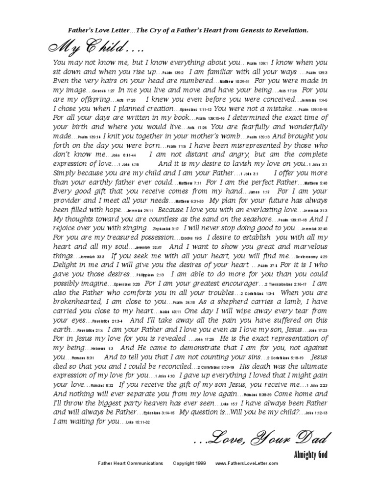 Father's Love Letter | PDF | Bible Content | Religious Texts