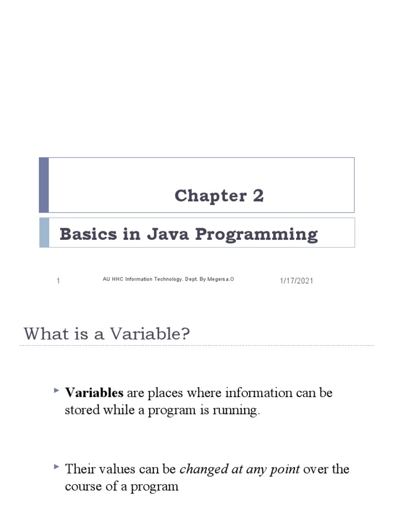Chapter 2 Basics in Java Programming | PDF | Data Type | Variable ...
