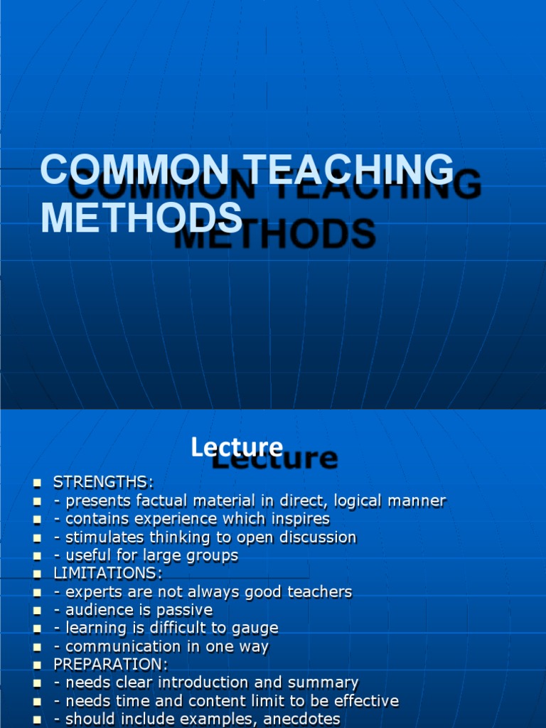 Hfed011 2021 Common Teaching Methods | PDF | Lecture | Expert