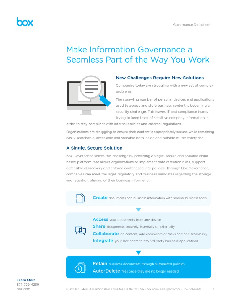 Box Governance Datasheet (External) | PDF | Information Governance ...