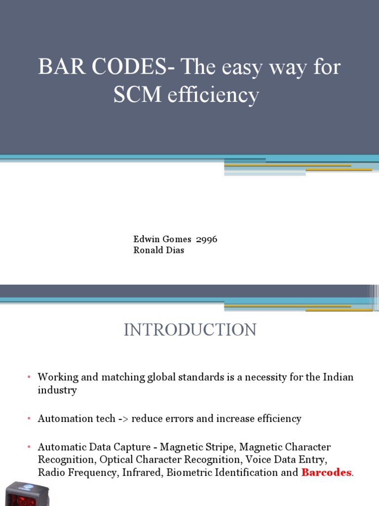 BAR CODES - The Easy Way For SCM Efficiency | PDF | Barcode | Books