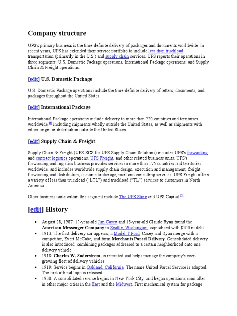 An In-Depth Look at the Operations and History of UPS | PDF | United ...