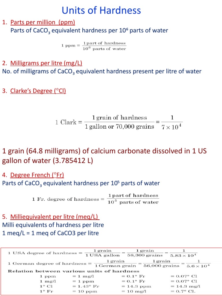 Units of Hardness: 1. Parts Per Million (PPM) | PDF | Atoms | Chemical Elements