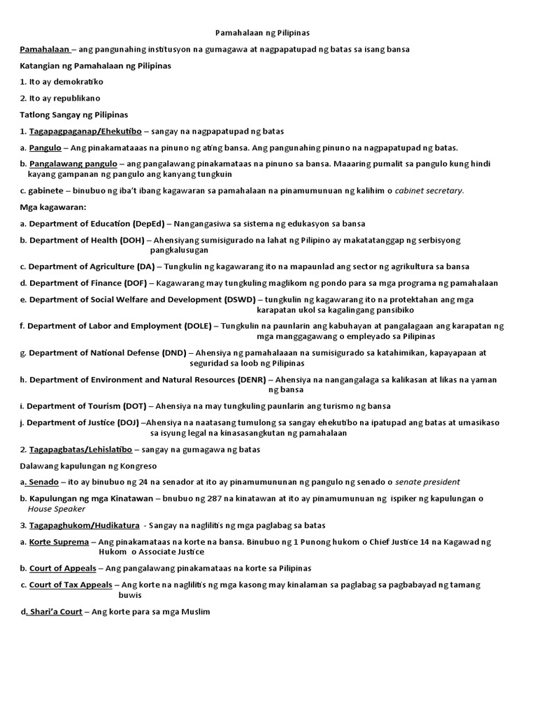 Pamahalaan NG Pilipinas | PDF
