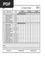 Transformer Daily Check List | PDF | Transformer | Electrical Engineering