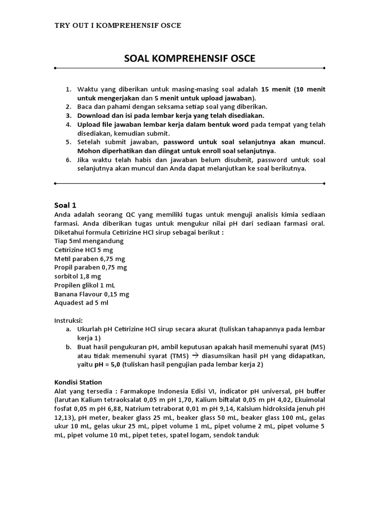 To Osce Soal 1 | PDF