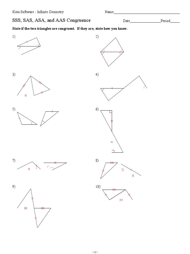 Congruent Triangles Sss Sas Asa Aas
