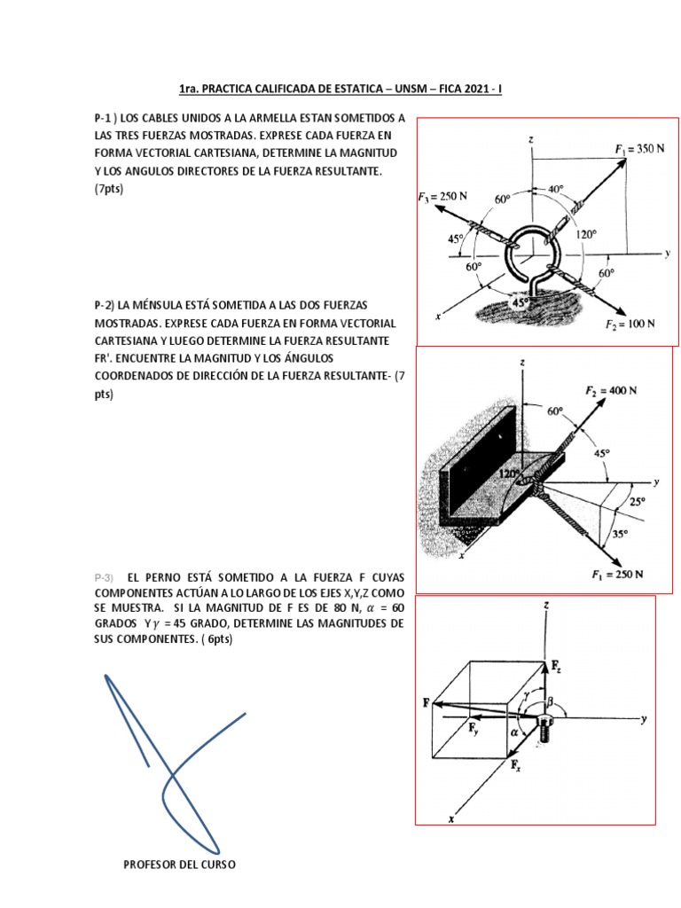 1 Primera Practica Calificada de Estatica 20 04 2021 1 | PDF