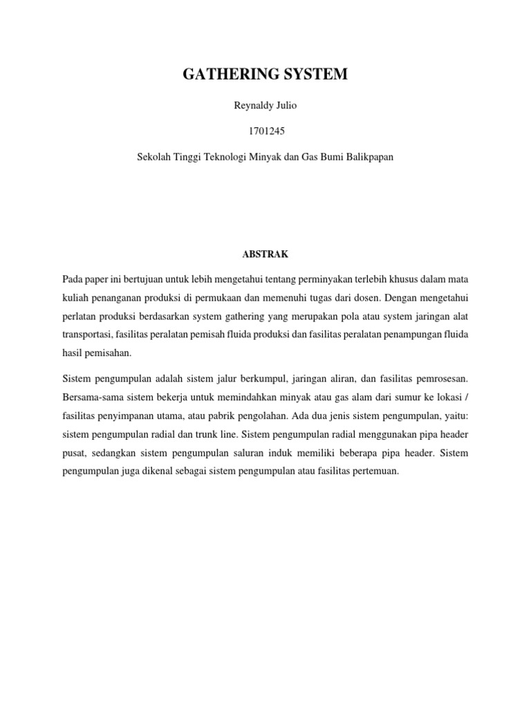 Paper Gathering System - Reynaldy Julio - 1701245 | PDF