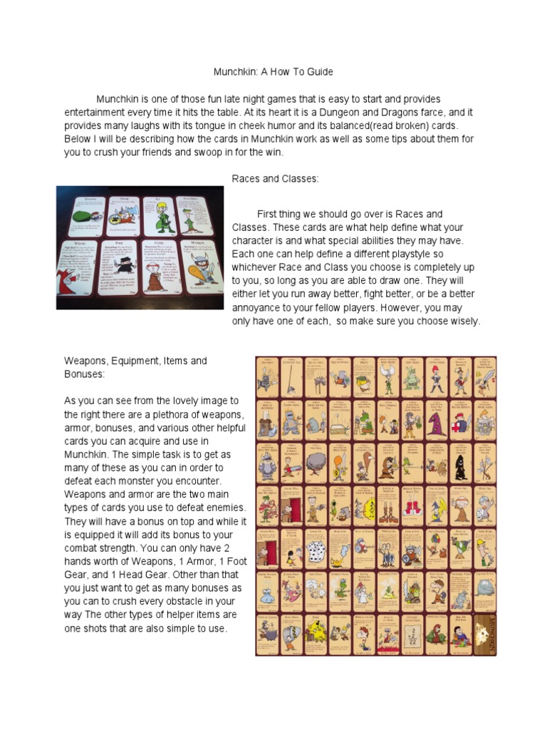 Munchkin Card Overview | PDF | Weaponry | Leisure