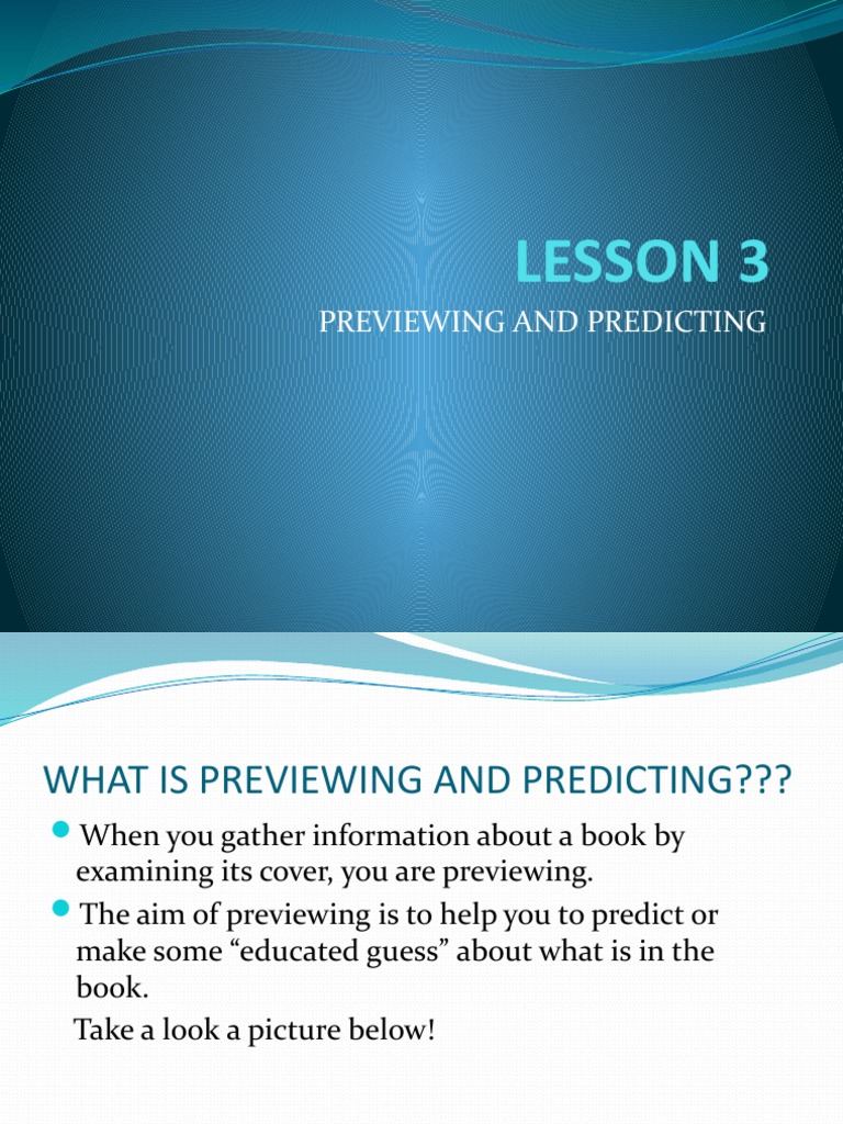 Lesson 3: Previewing and Predicting | PDF | Vocabulary | Linguistics