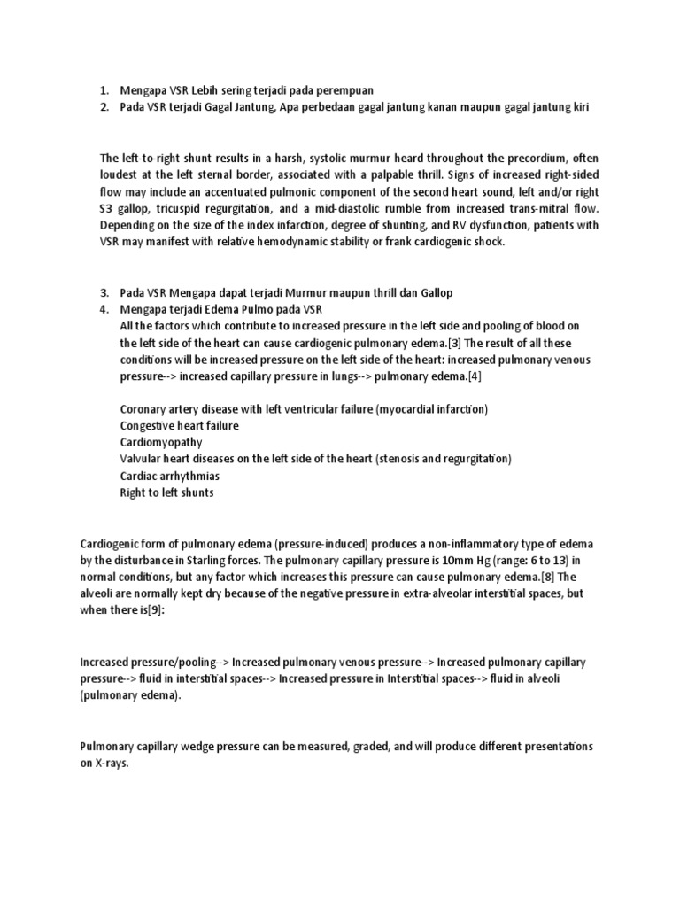 Mengapa VSR Lebih Sering Terjadi Pada Perempuan | PDF | Heart | Physiology