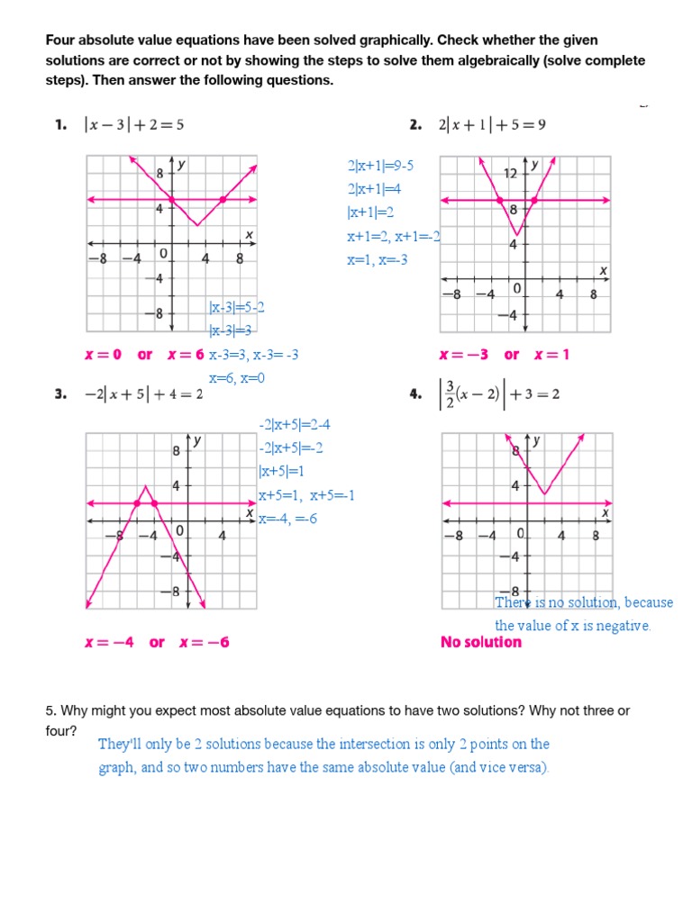 Linear and Absolute Value Equations - Performance Task | PDF ...