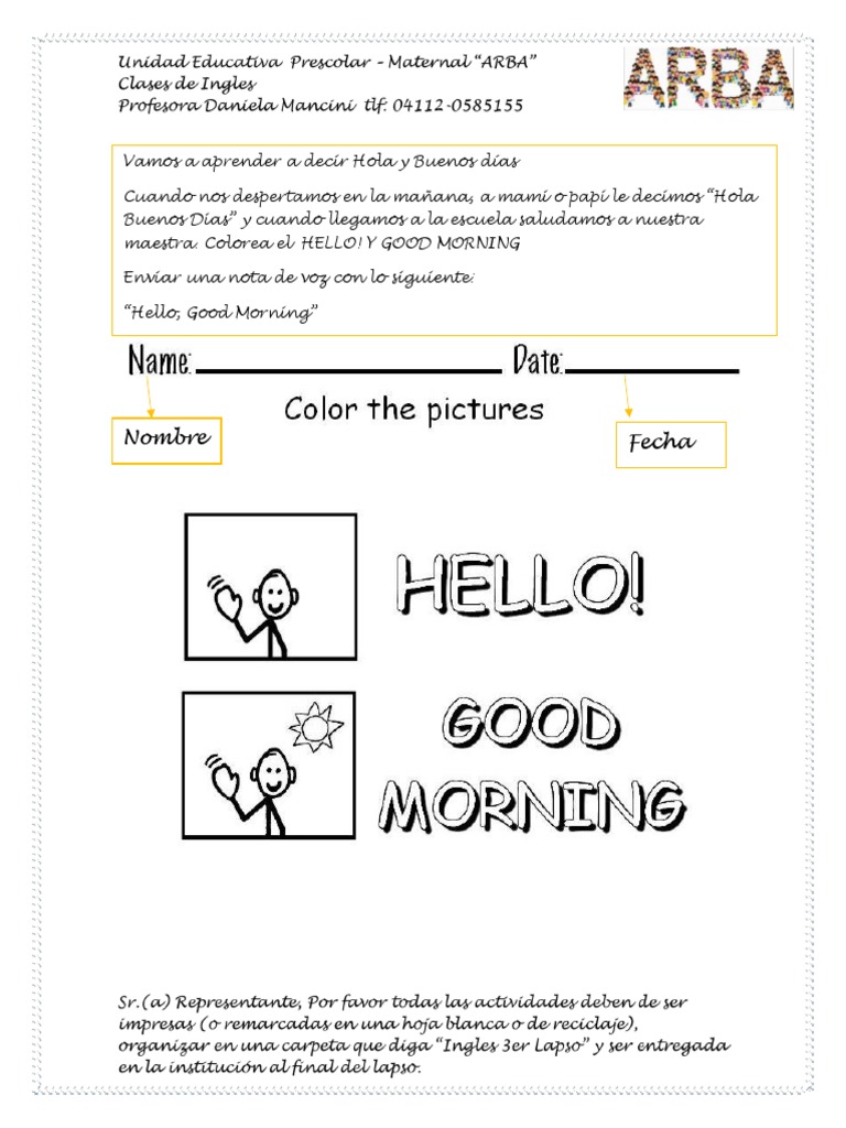 Actividad 2 Dasemana Good Morning | PDF