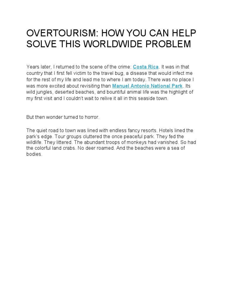 Overtourism A Case Study | PDF | Young Adult